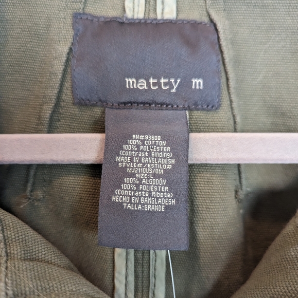 Matty M | Jackets & Coats | Nwt Matty M Olive Green Cargo Utility ...